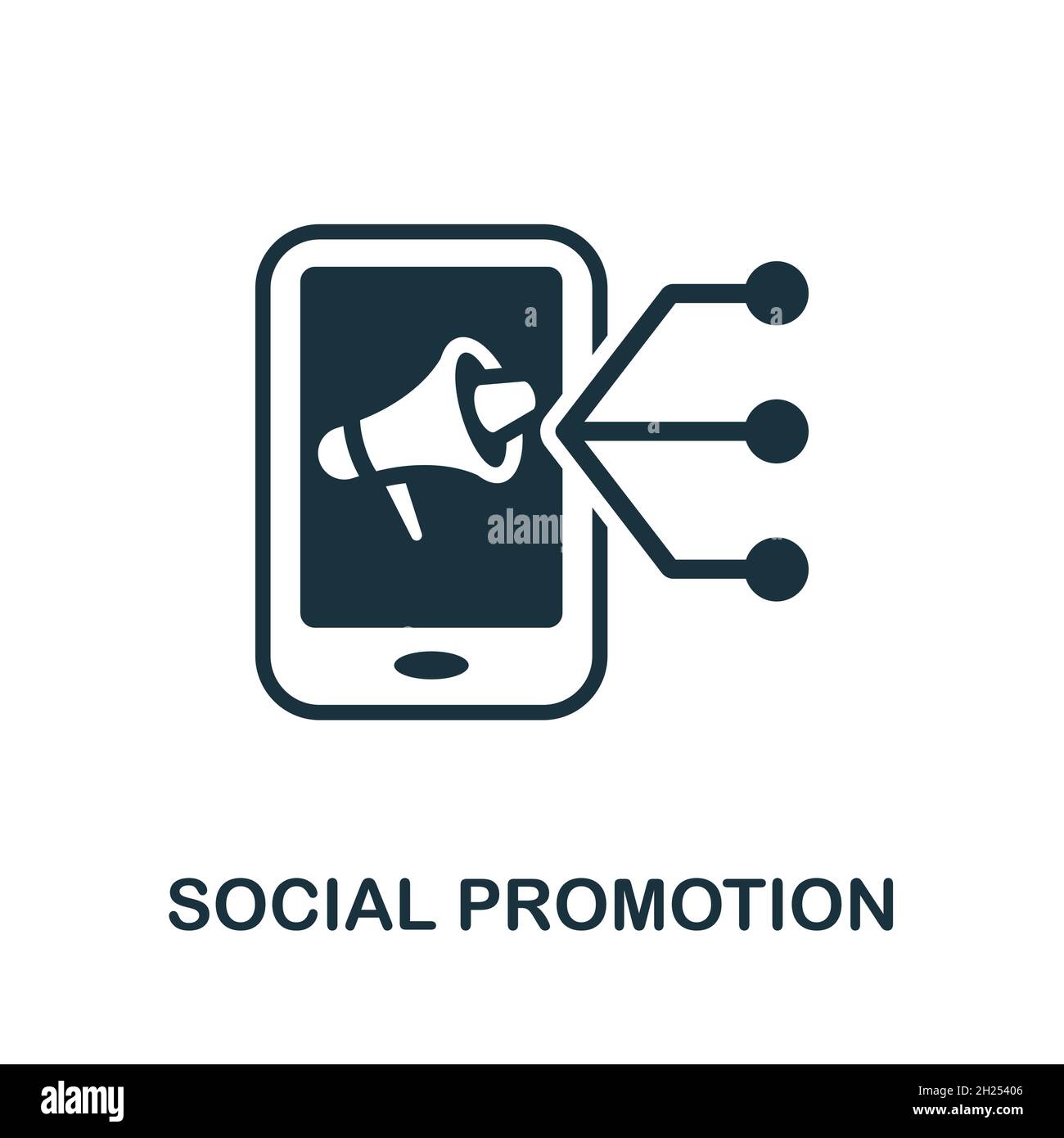 Social Promotion icon. Monochrome sign from content marketing ...