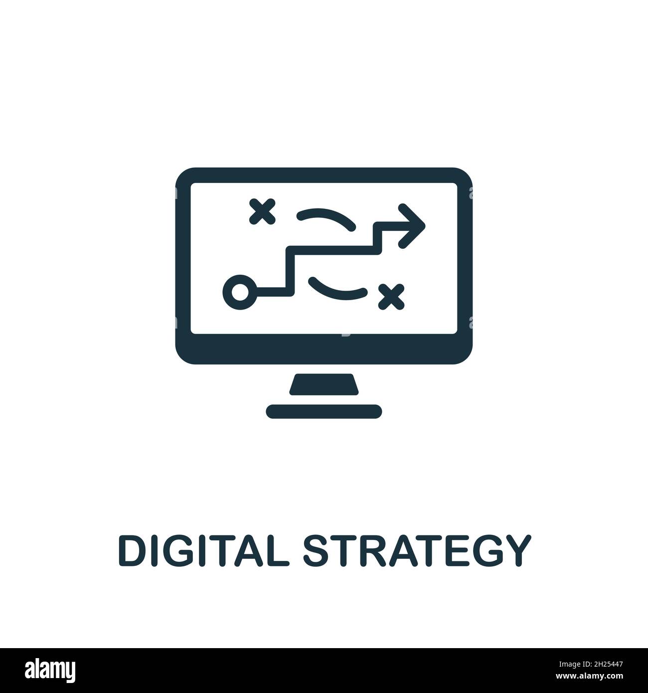 Digital Strategy icon. Monochrome sign from content marketing ...