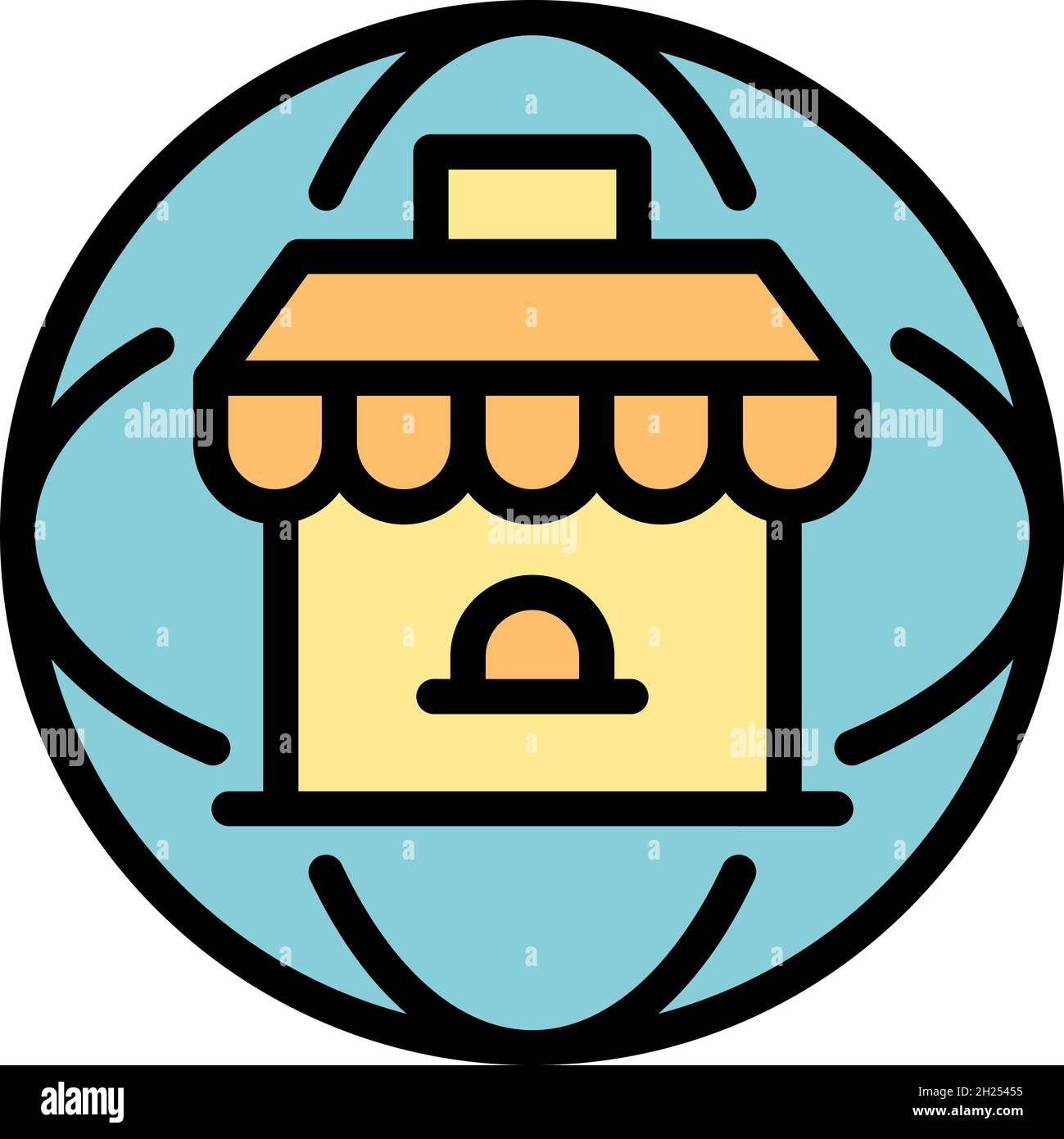 Global franchise icon. Outline global franchise vector icon color flat ...