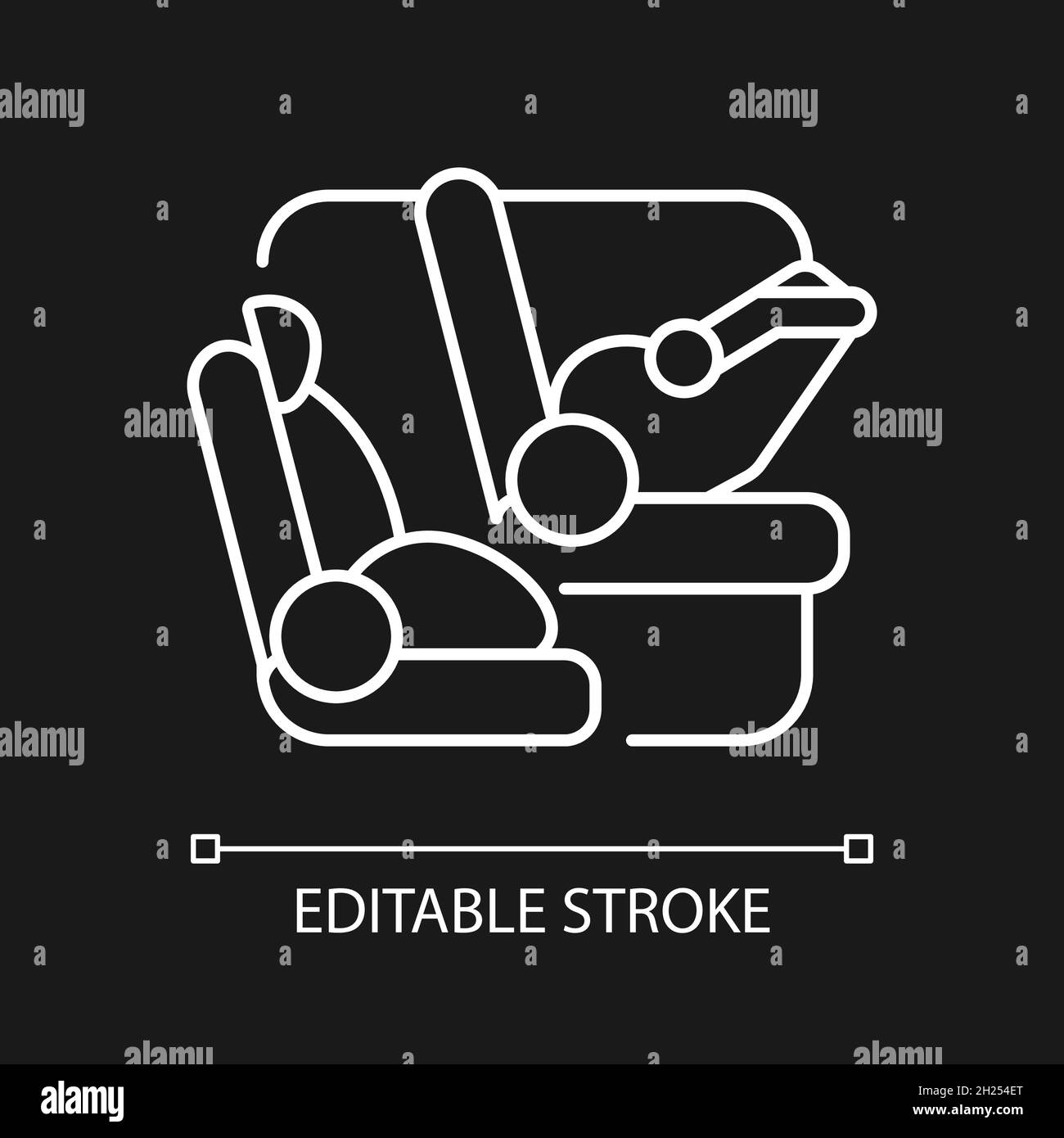 Age appropriate car safety seat white linear icon for dark theme Stock ...