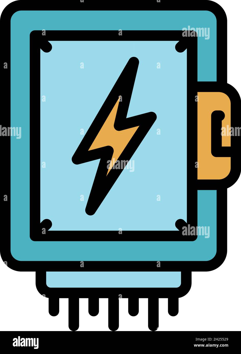High voltage box icon. Outline high voltage box vector icon color flat ...