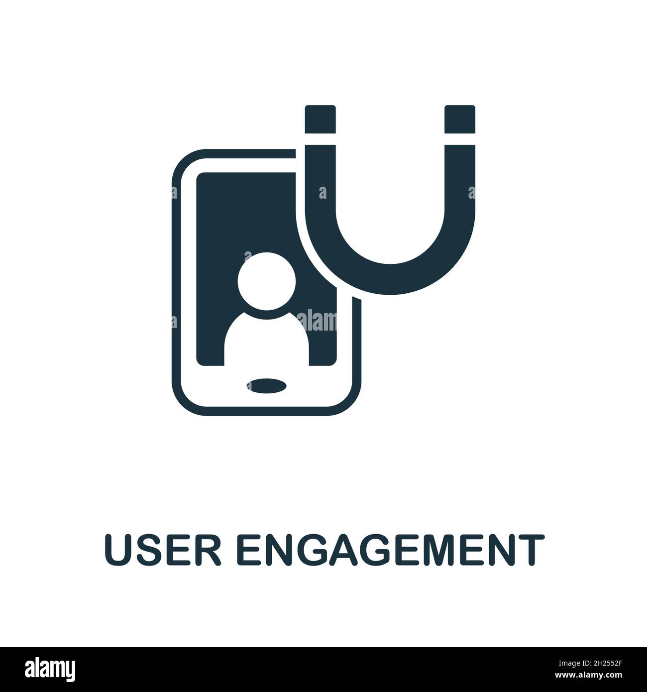User Engagement icon. Monochrome sign from content marketing collection ...