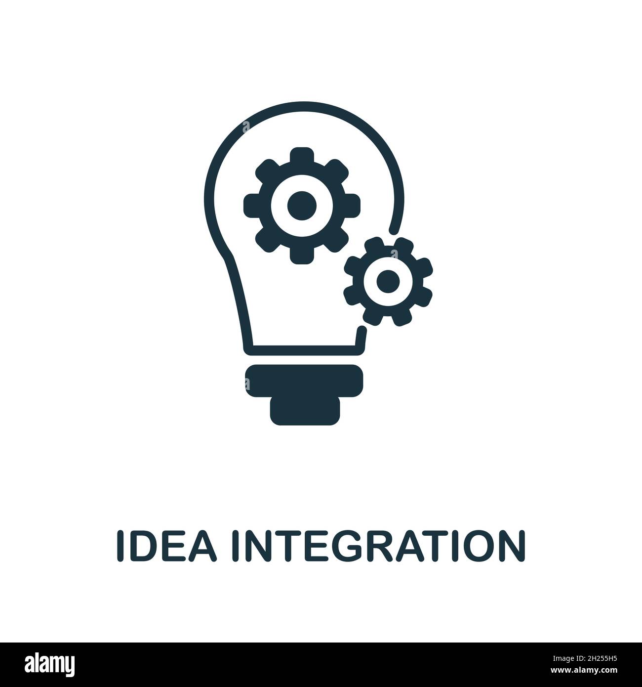 Idea Integration icon. Monochrome sign from creative learning ...