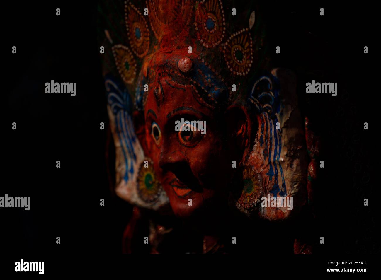 Lalitpur, Nepal. 20th Oct, 2021. Nepalese masked men dressed as Deities ...