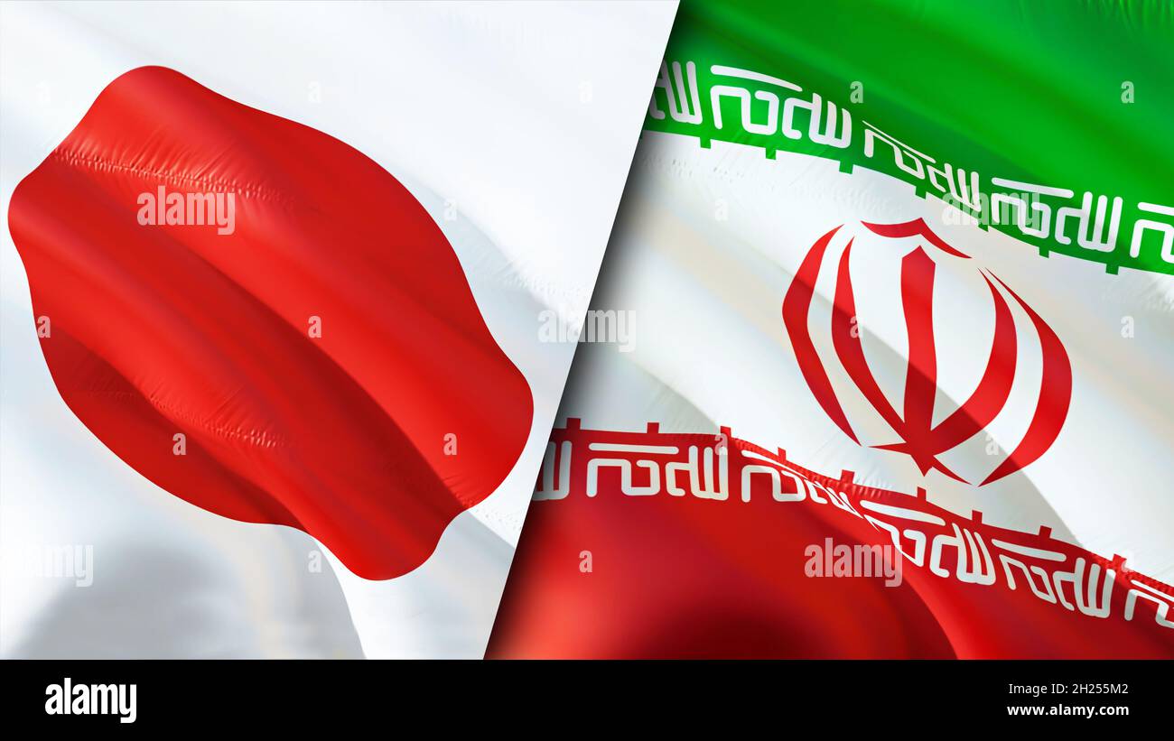 Japan and Iran flags. 3D Waving flag design. Japan Iran flag, picture ...