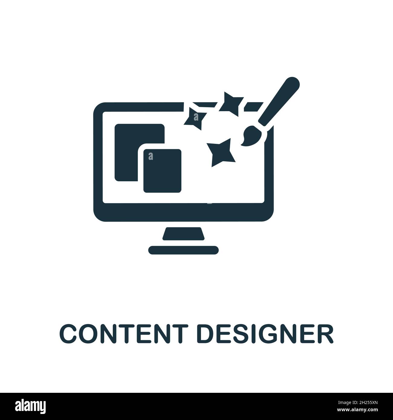 Content Designer icon. Monochrome sign from content marketing ...