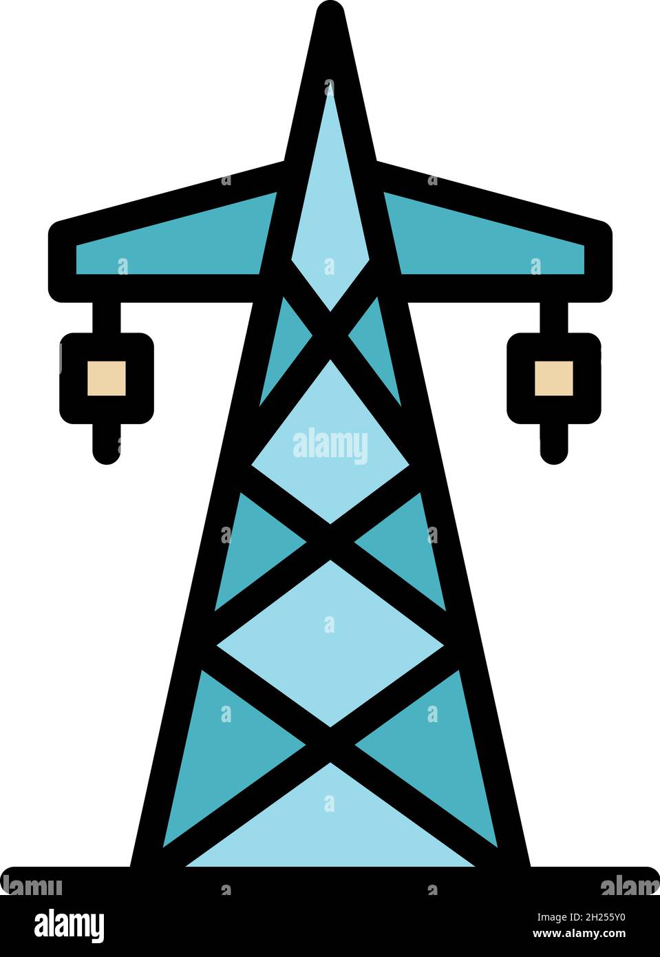 Electric power tower icon. Outline electric power tower vector icon ...