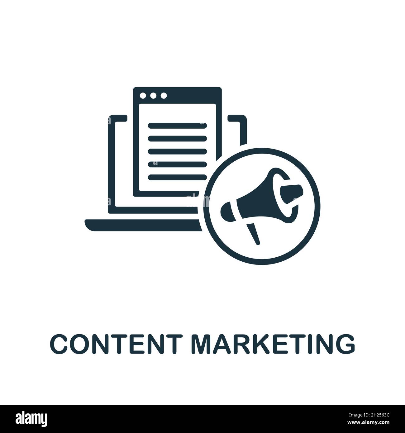 Content Marketing icon. Monochrome sign from content marketing ...