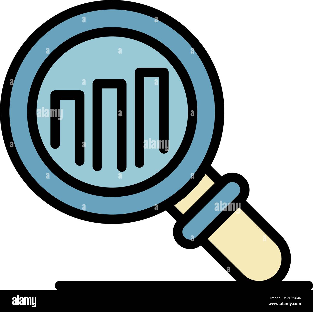 Finance graph magnifier icon. Outline finance graph magnifier vector ...