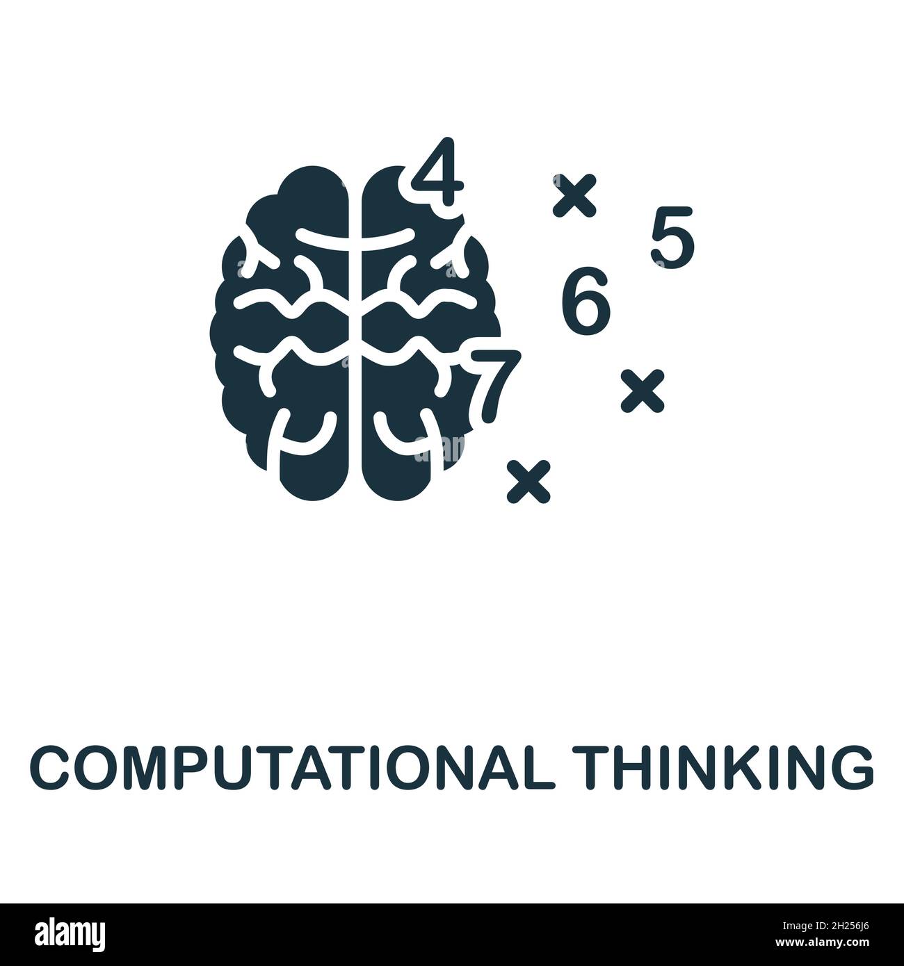 Computational Thinking Icon Monochrome Sign From Creative Learning