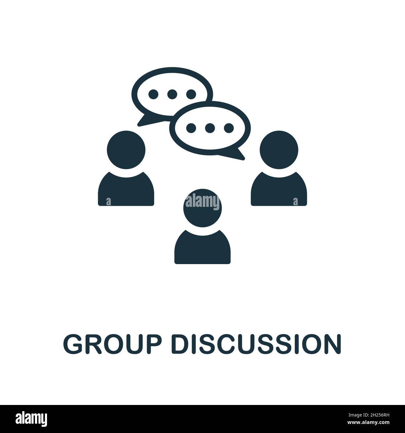 Group Discussion icon. Monochrome sign from creative learning ...