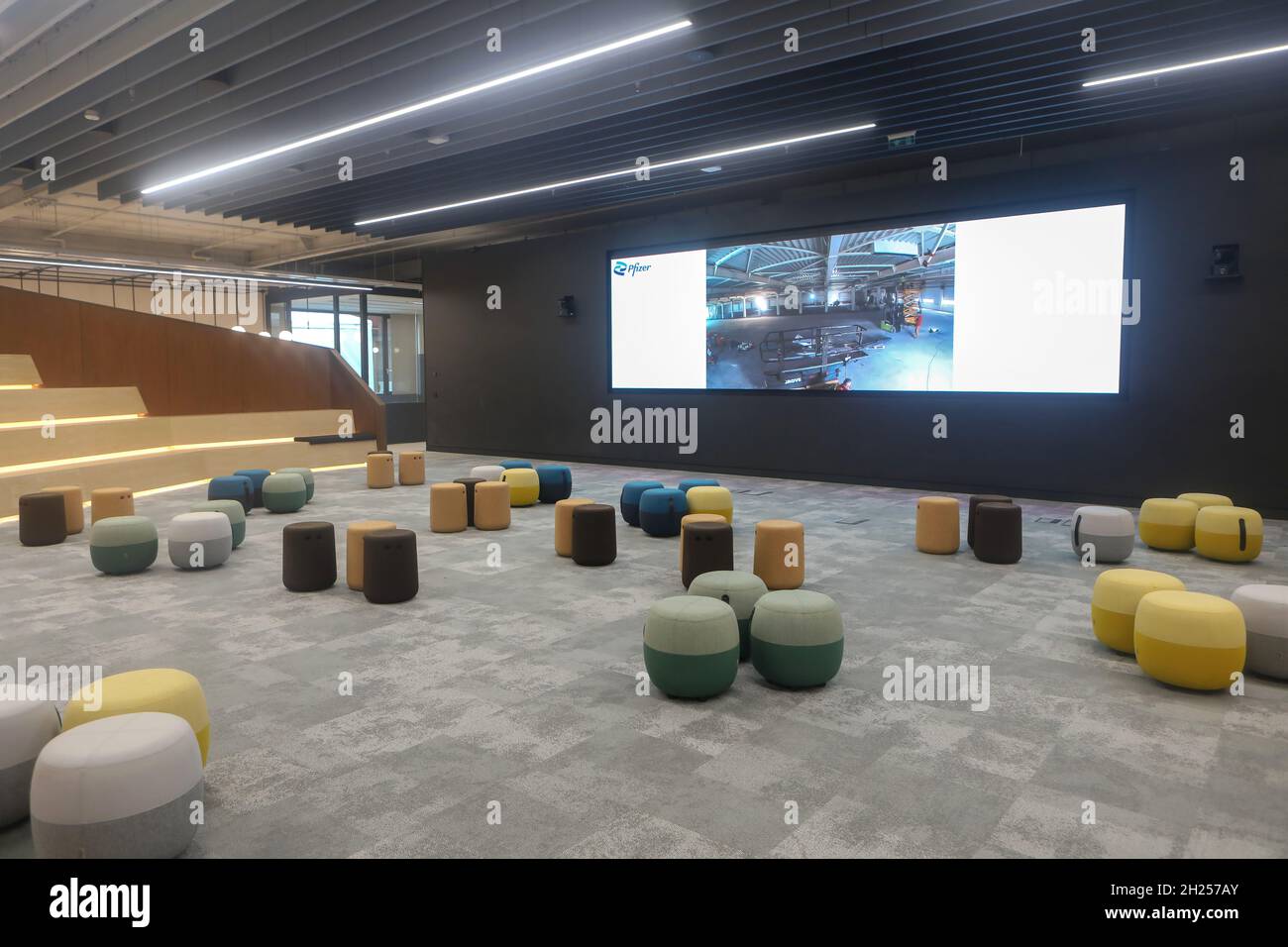 Thessaloniki, Greece,12 October 2021: Interior view of new Pfizer's ...