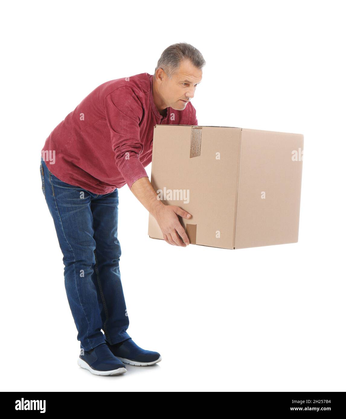 Man lifting box full body hi-res stock photography and images - Alamy