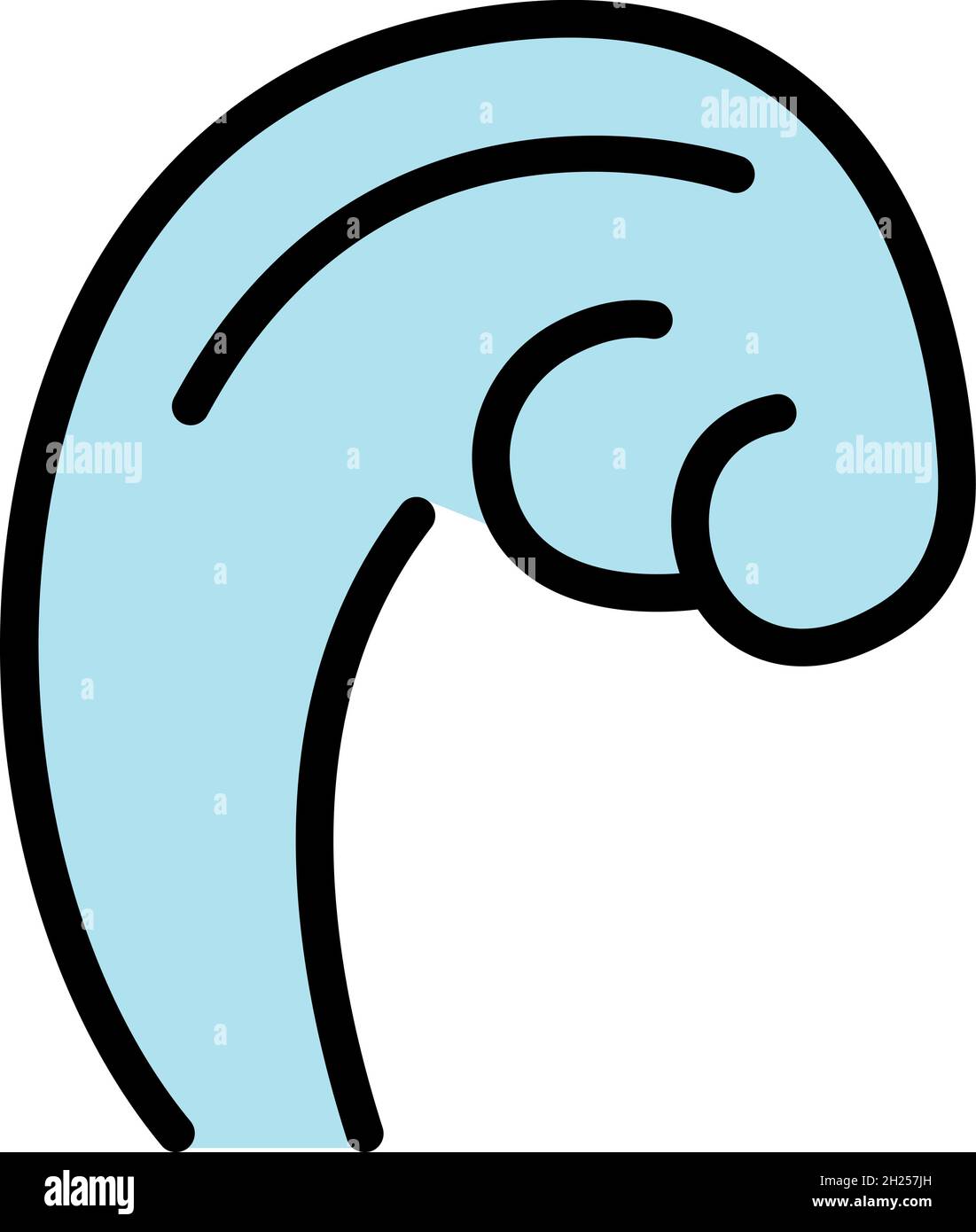 Tsunami wave icon. Outline tsunami wave vector icon color flat isolated ...