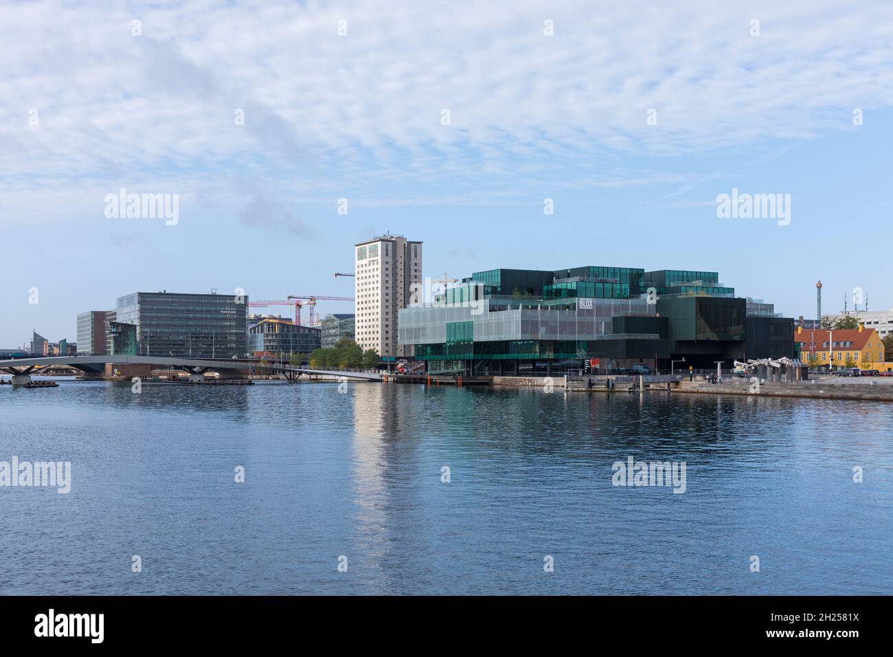 BLOX and other modern buildings at the harbor waterfront of Copenhagen ...