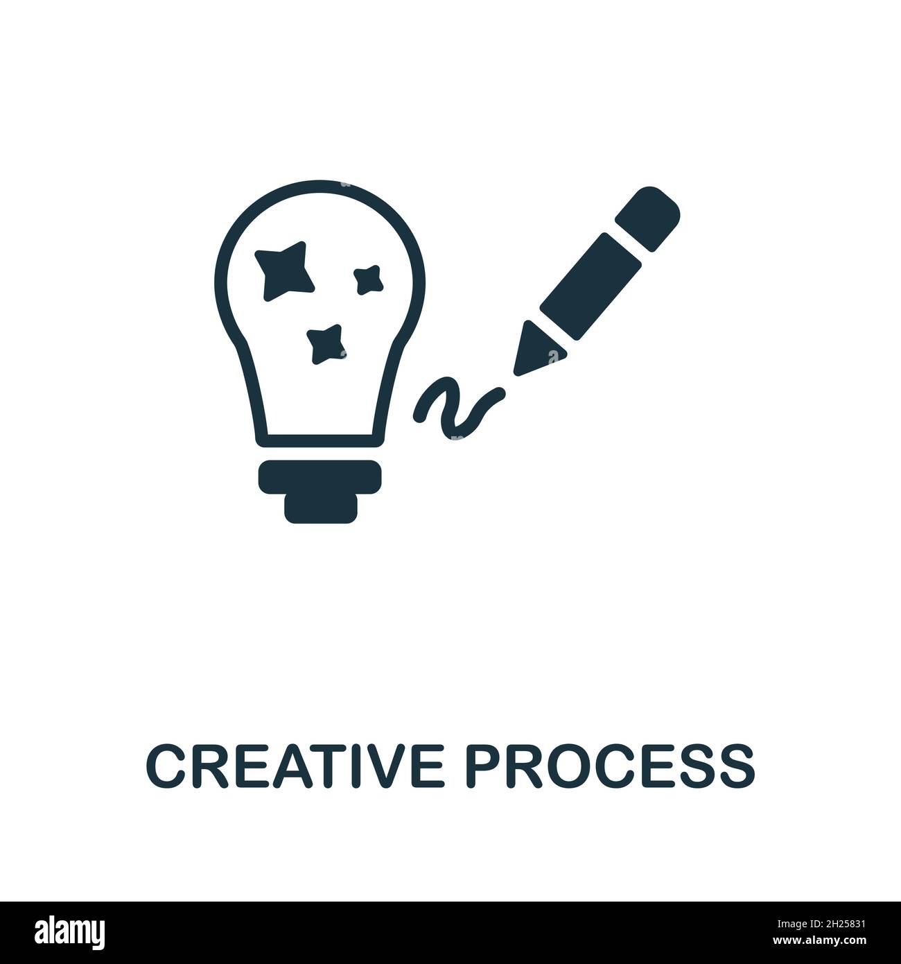 Creative Process icon. Black sign from creative learning collection ...