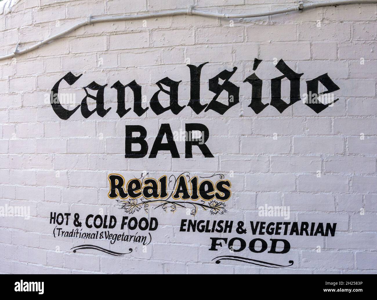 Canalside bar signage in Regency Wharf, Birmingham, West Midlands ...