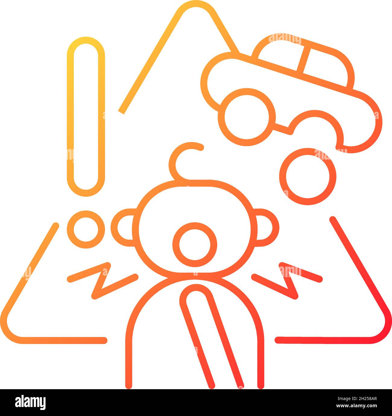 Choking hazard toys gradient linear vector icon Stock Vector Image ...