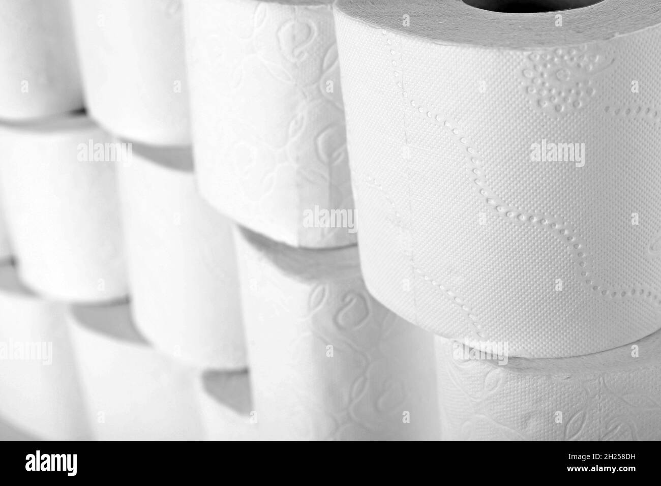 Many rolls of toilet paper as background. Personal hygiene Stock Photo ...
