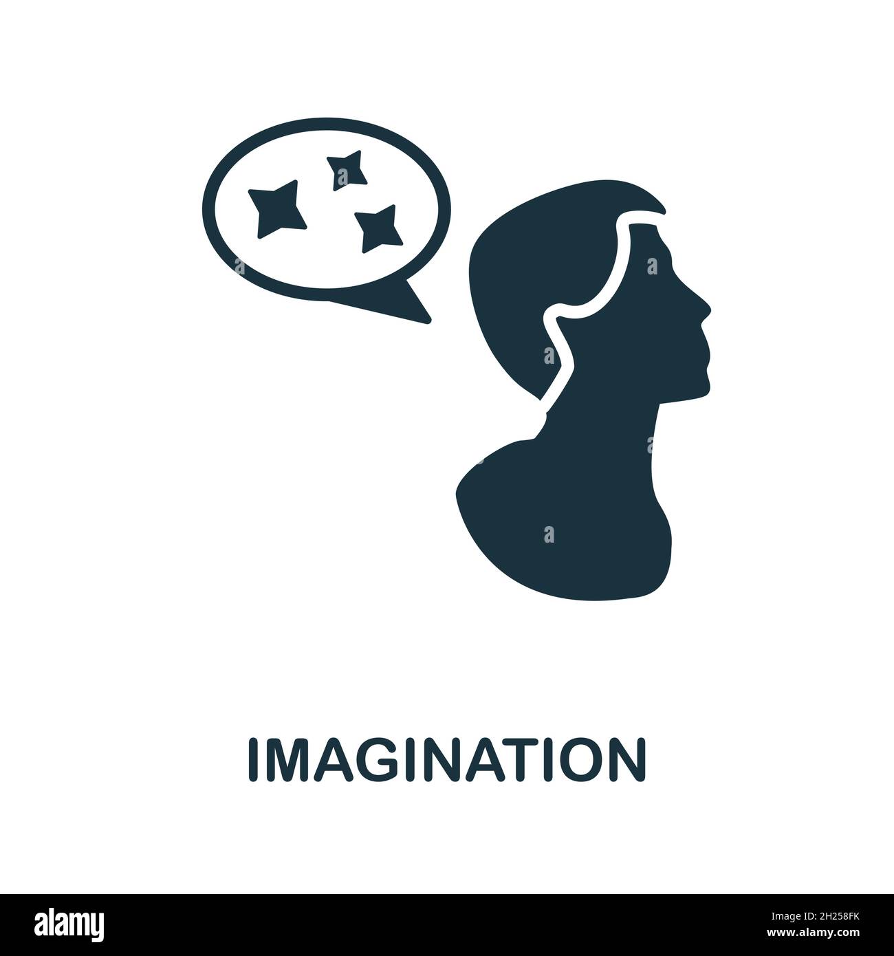 Imagination icon. Monochrome sign from creative learning collection ...