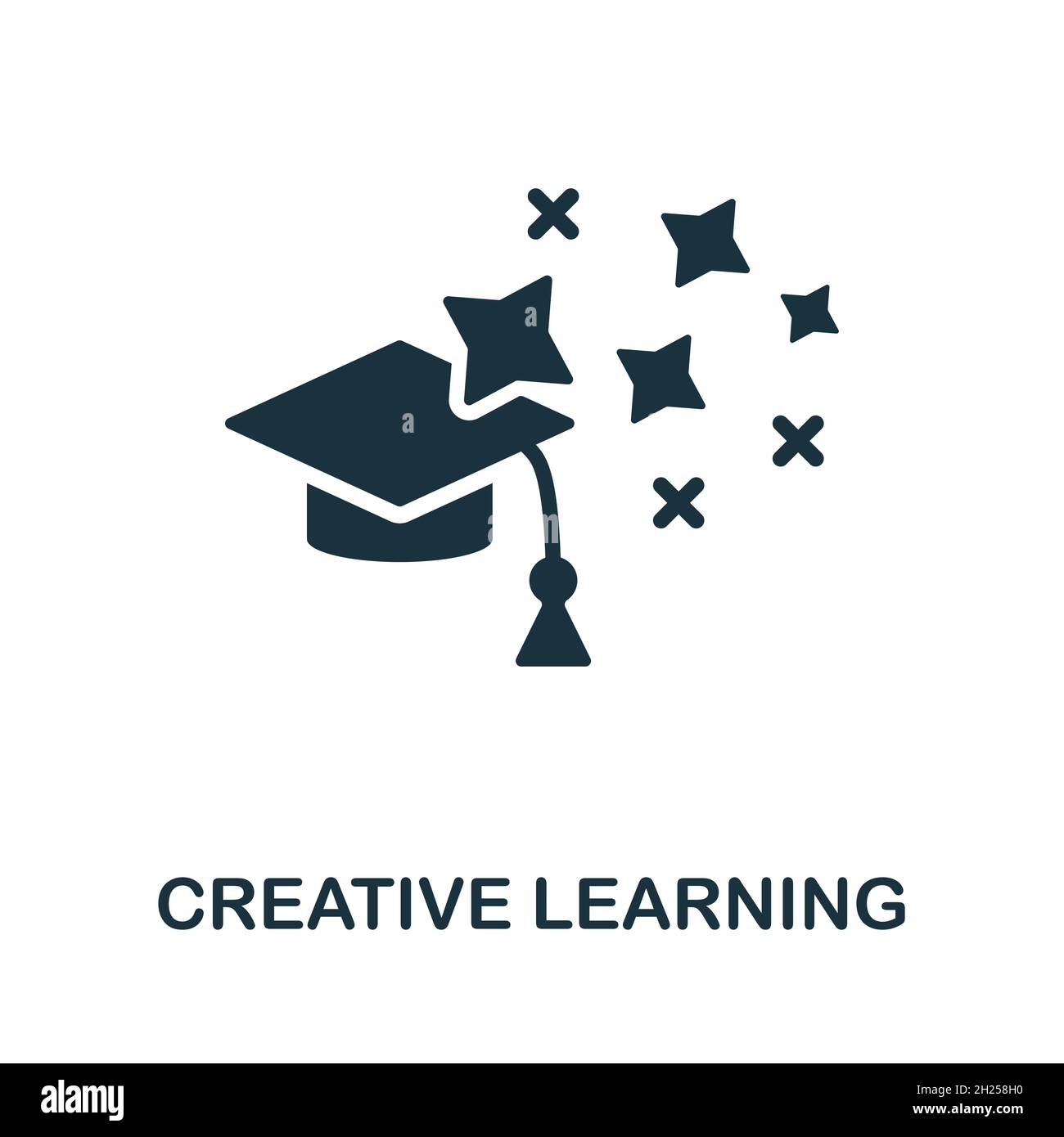 Creative Learning icon. Monochrome sign from creative learning ...