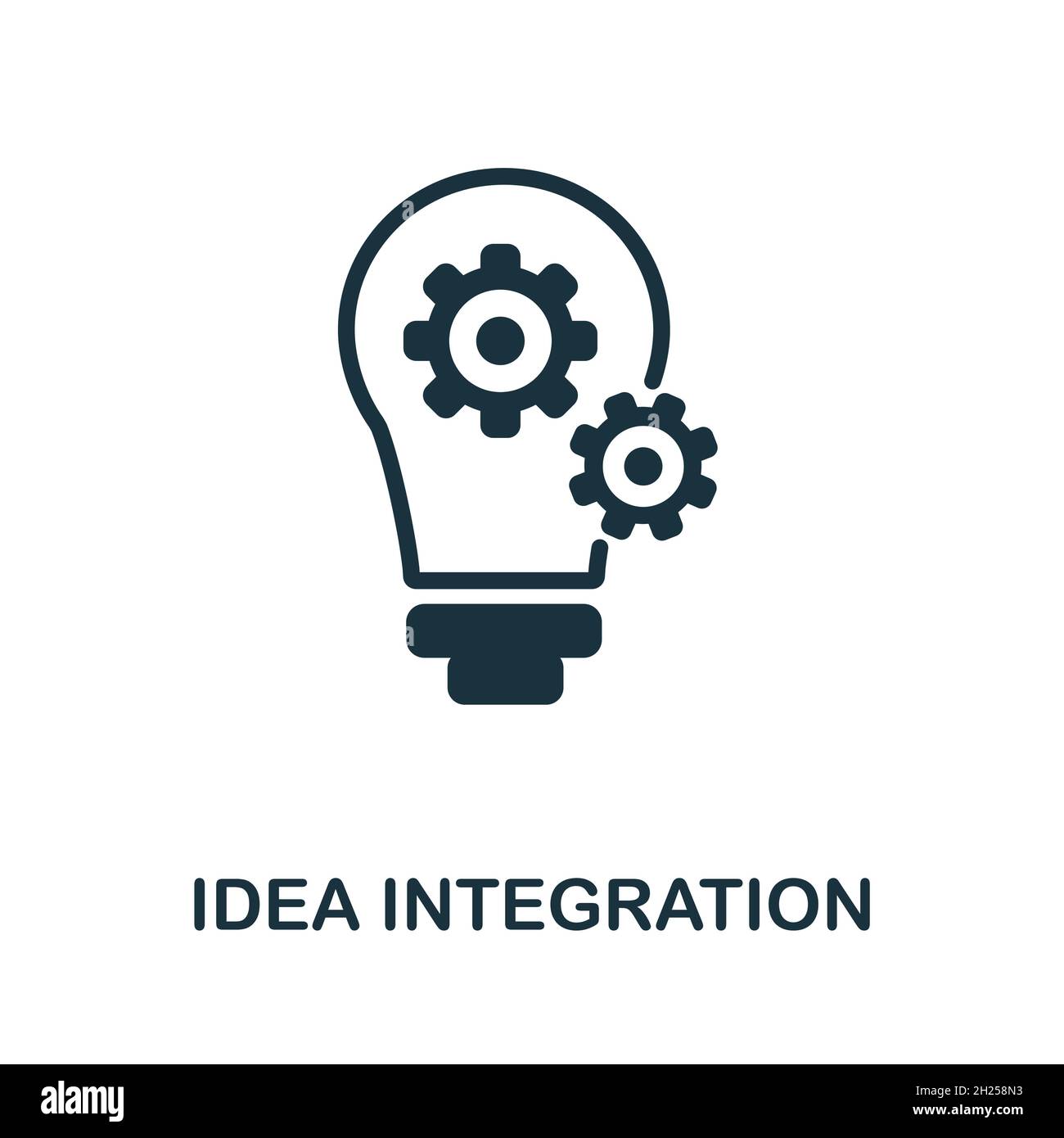 Idea Integration icon. Black sign from creative learning collection ...