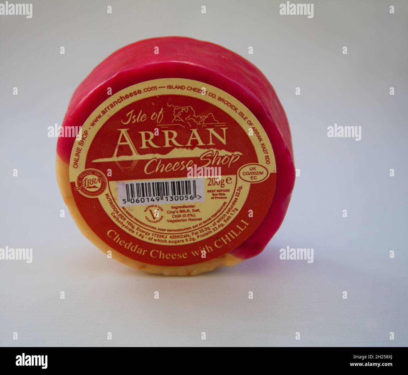 Cheddar Cheese with Chilli produced by Isle of Arran Cheese shop Inner ...