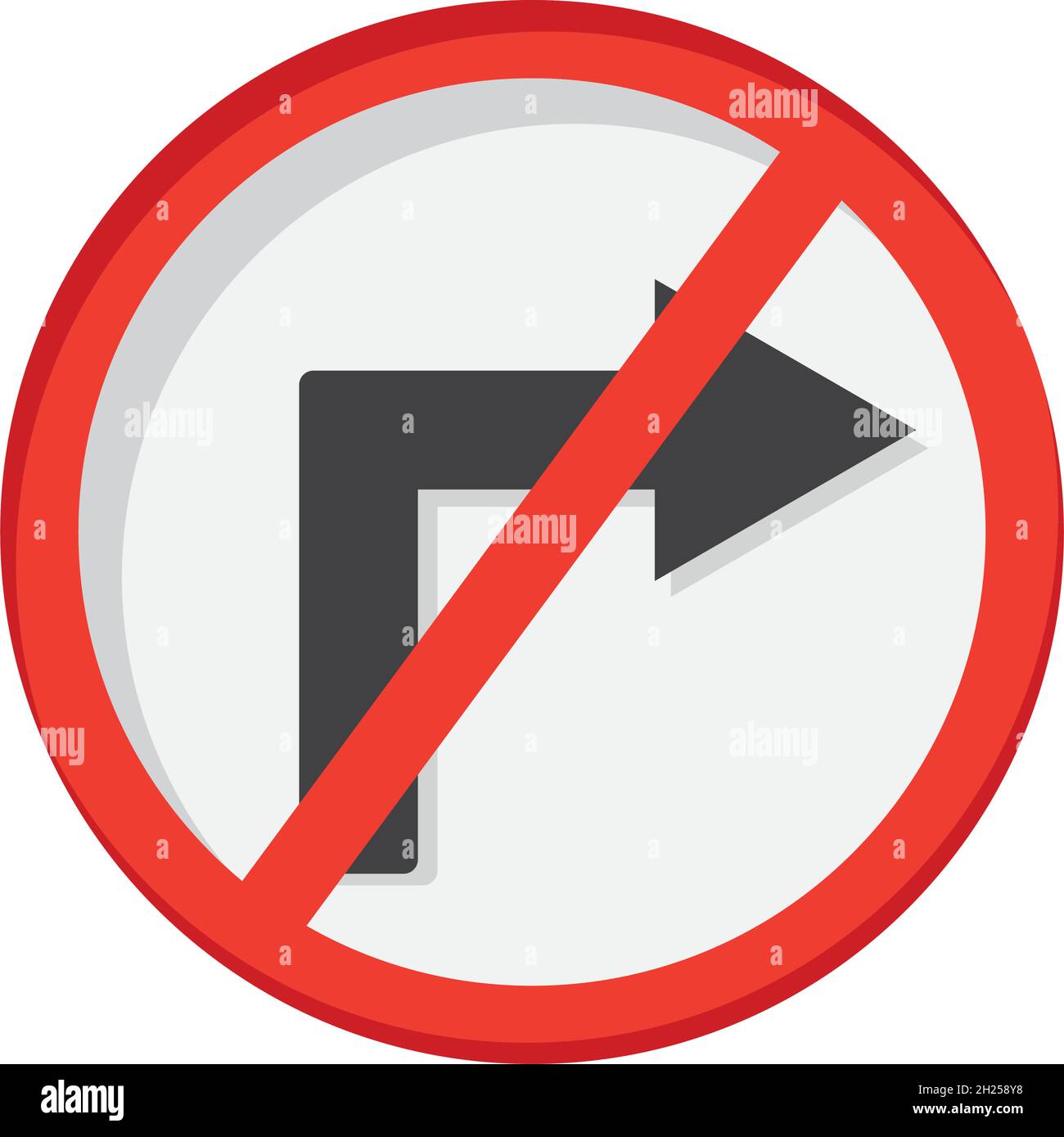 Road sign dont turn right Stock Vector Images - Alamy
