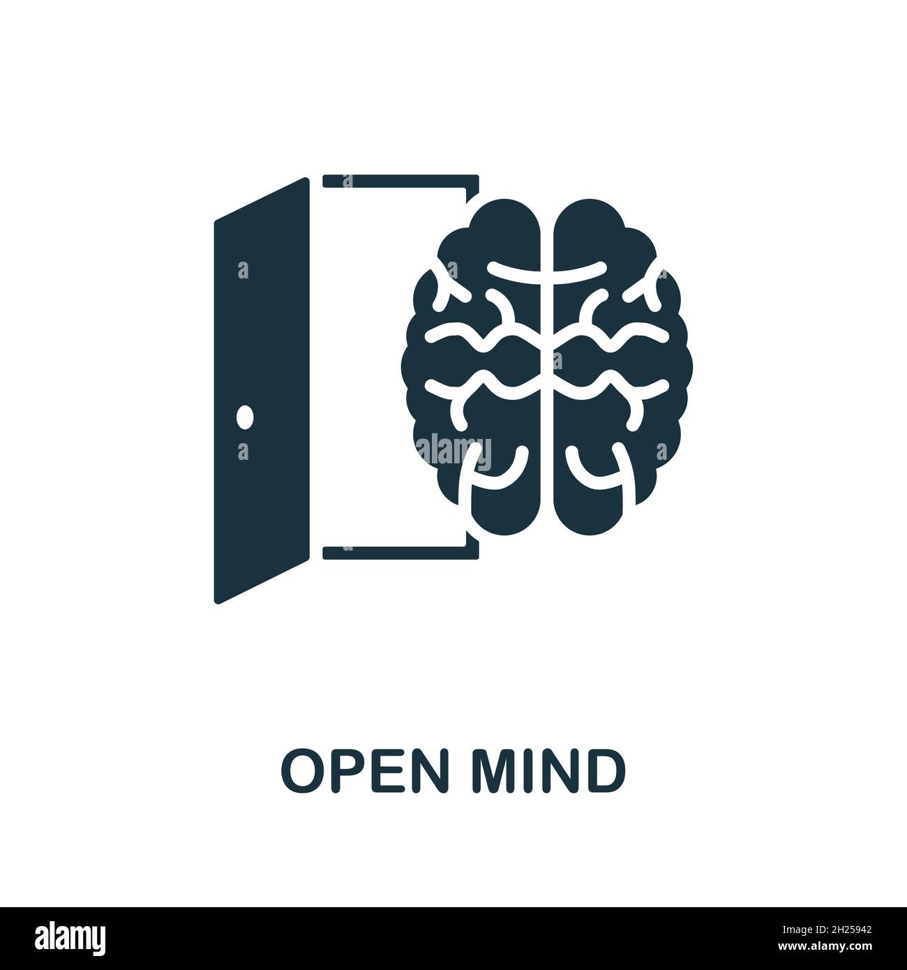 Open Mind icon. Black sign from creative learning collection. Creative ...