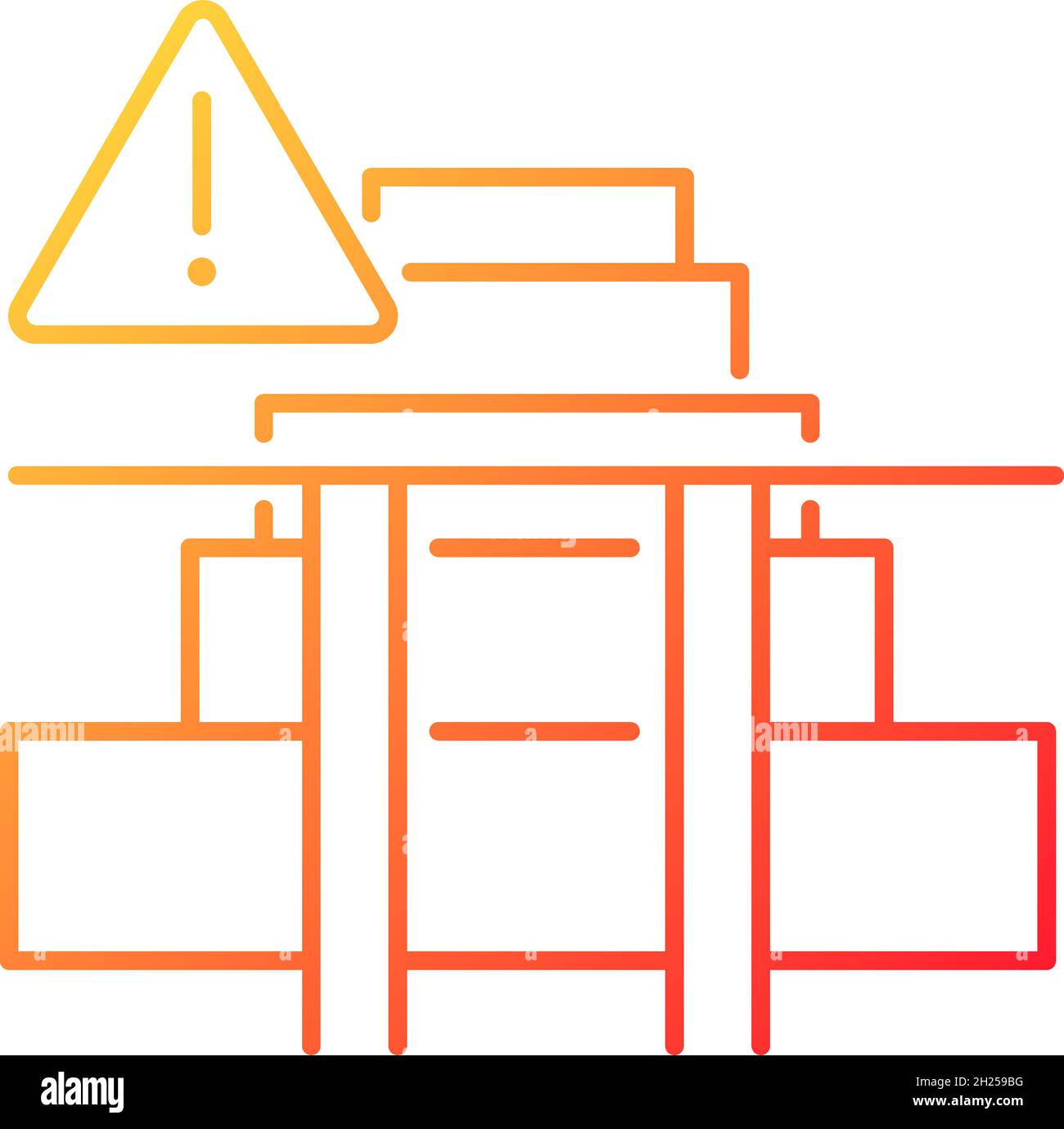 Stairway safety gates gradient linear vector icon Stock Vector Image ...