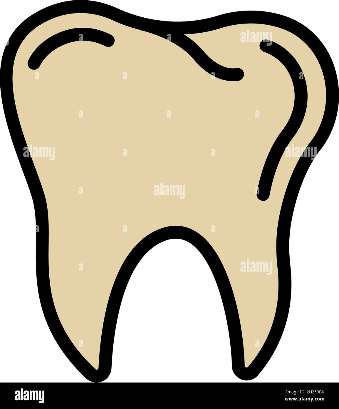 Healthy tooth icon. Outline healthy tooth vector icon color flat ...