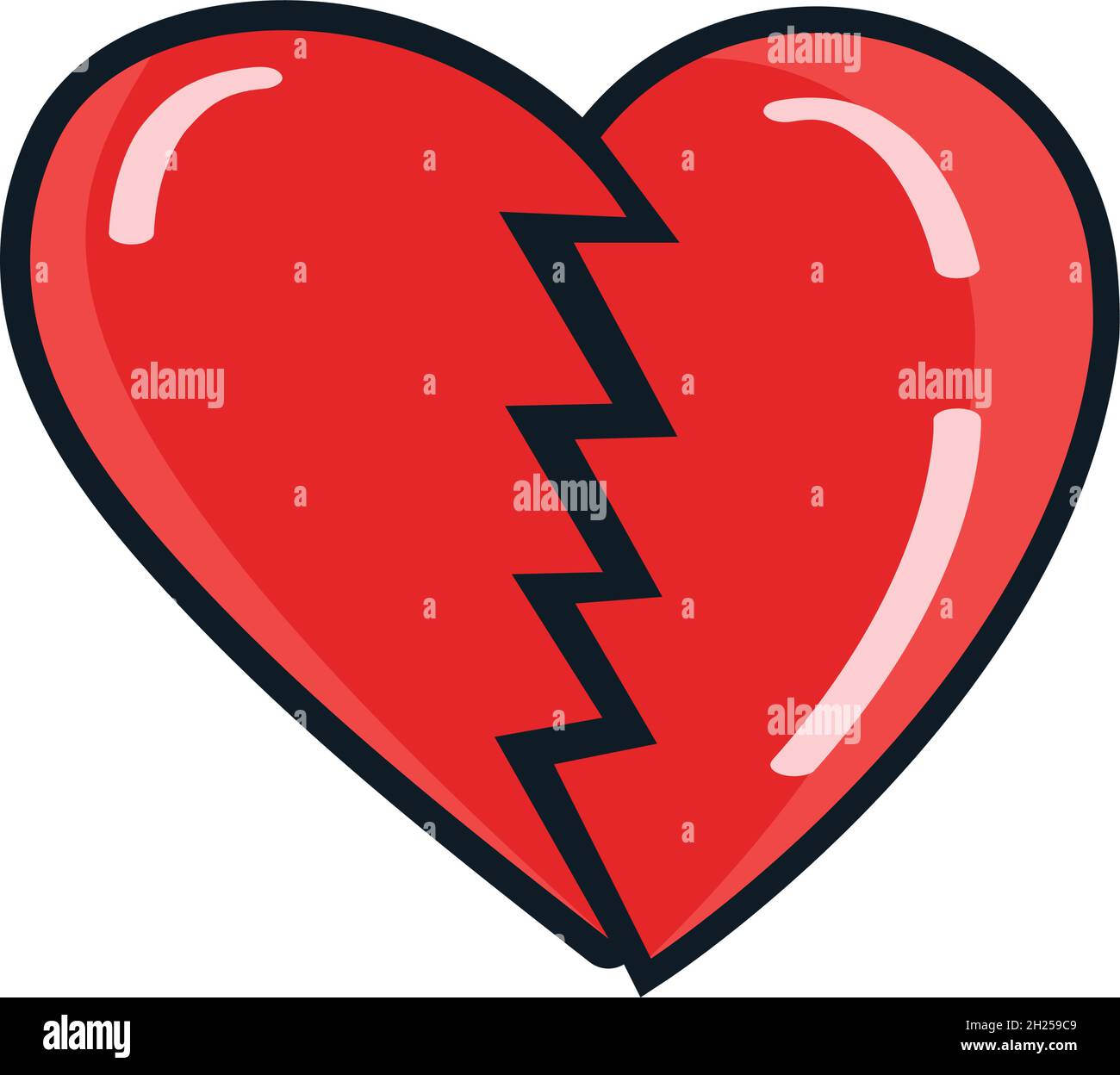 heart break sticker Stock Vector Image & Art - Alamy