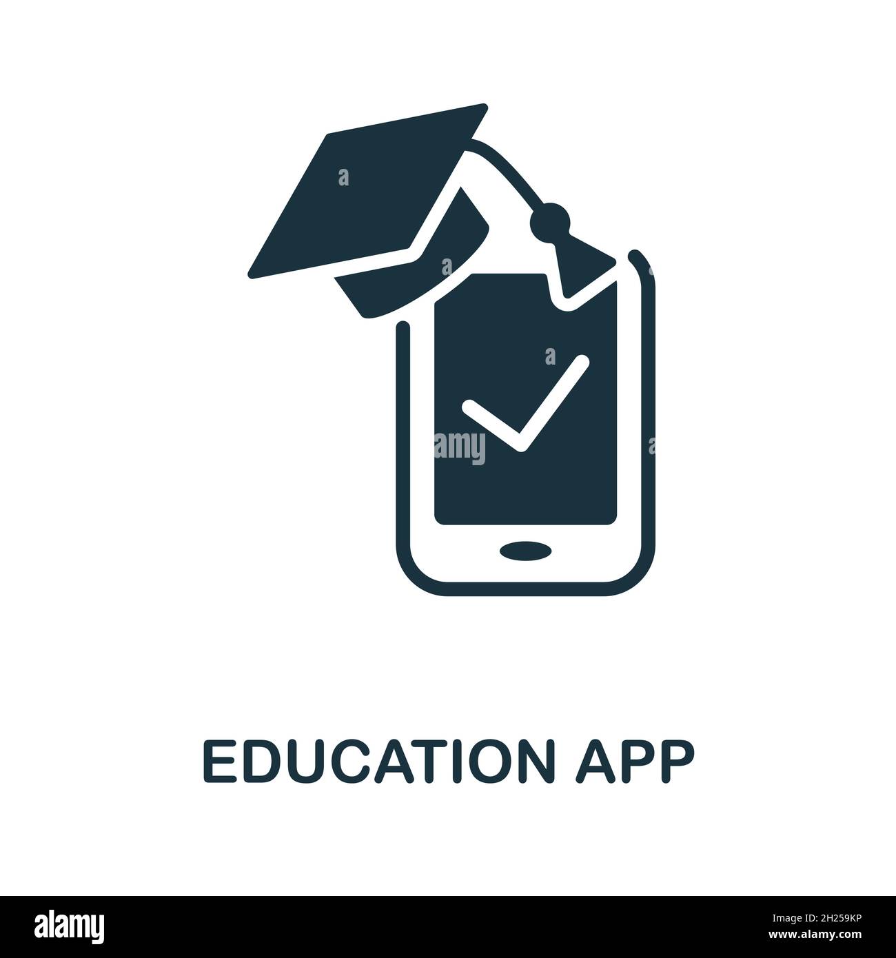 Education App icon. Black sign from creative learning collection ...