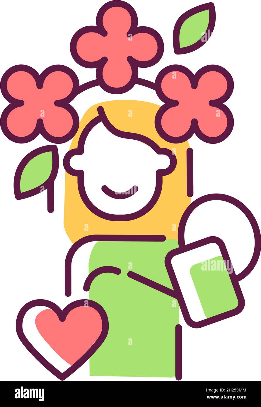 Self acceptance RGB color icon Stock Vector Image & Art - Alamy