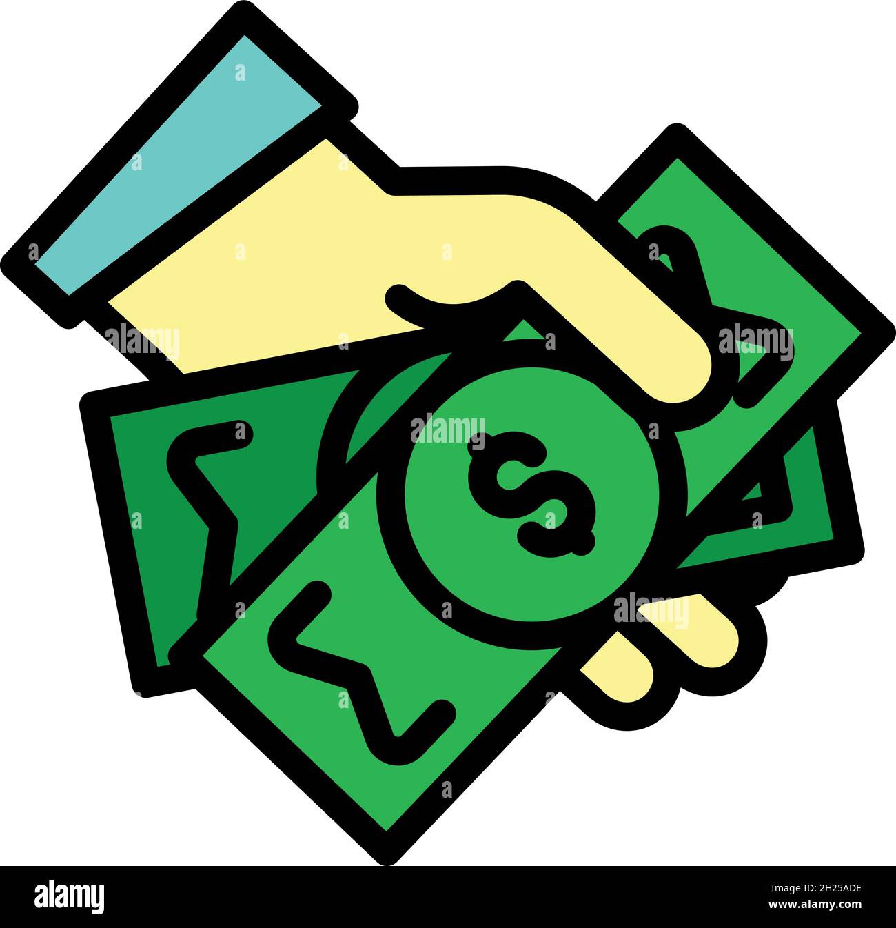 Hand take corruption money icon. Outline hand take corruption money ...