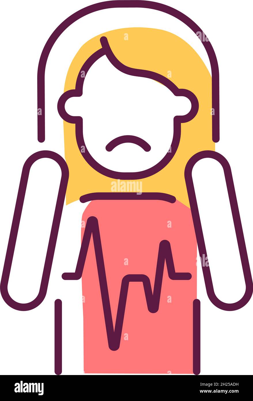 Heart palpitations RGB color icon Stock Vector Image & Art - Alamy