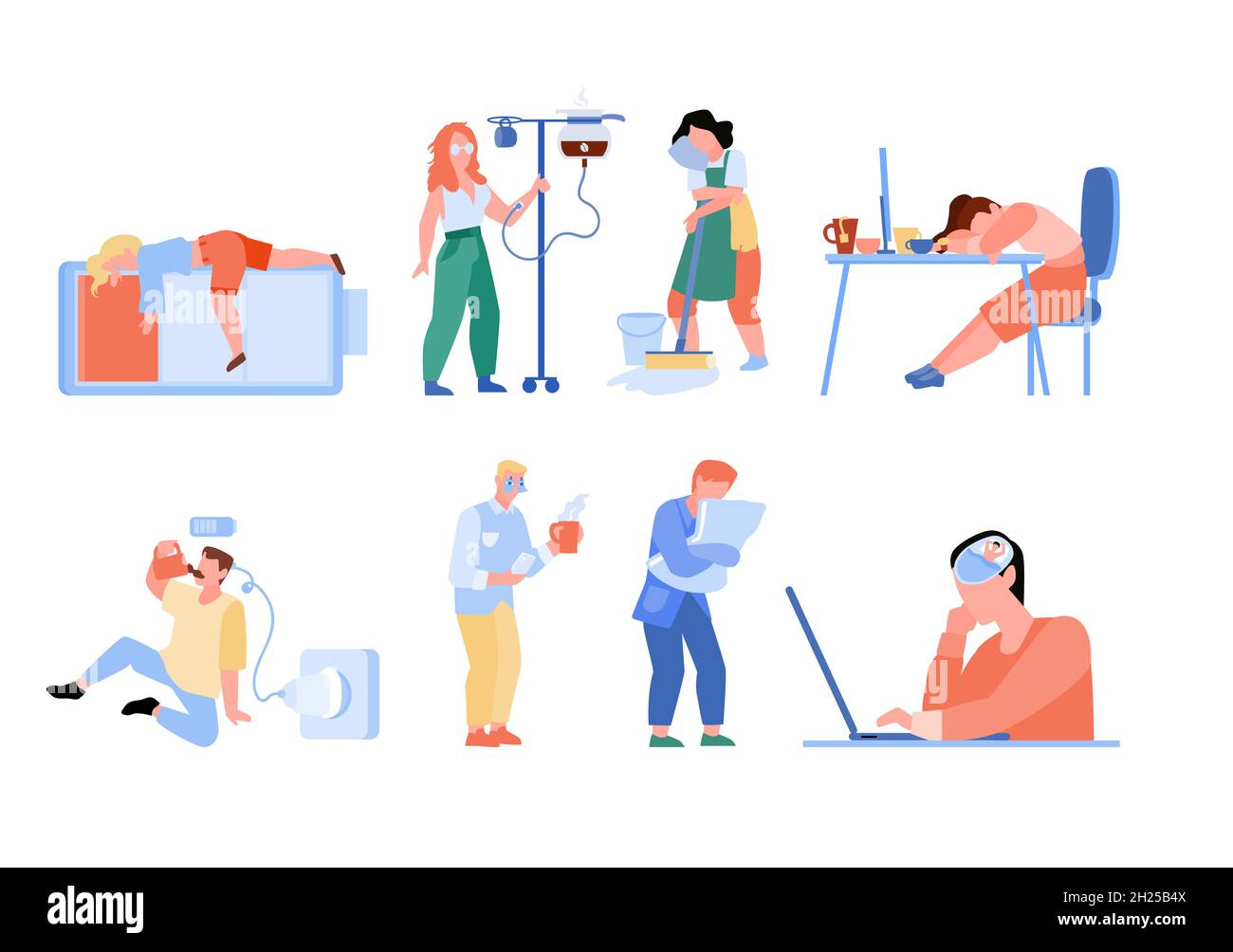 Stress fatigue overwork tired Cut Out Stock Images & Pictures - Alamy