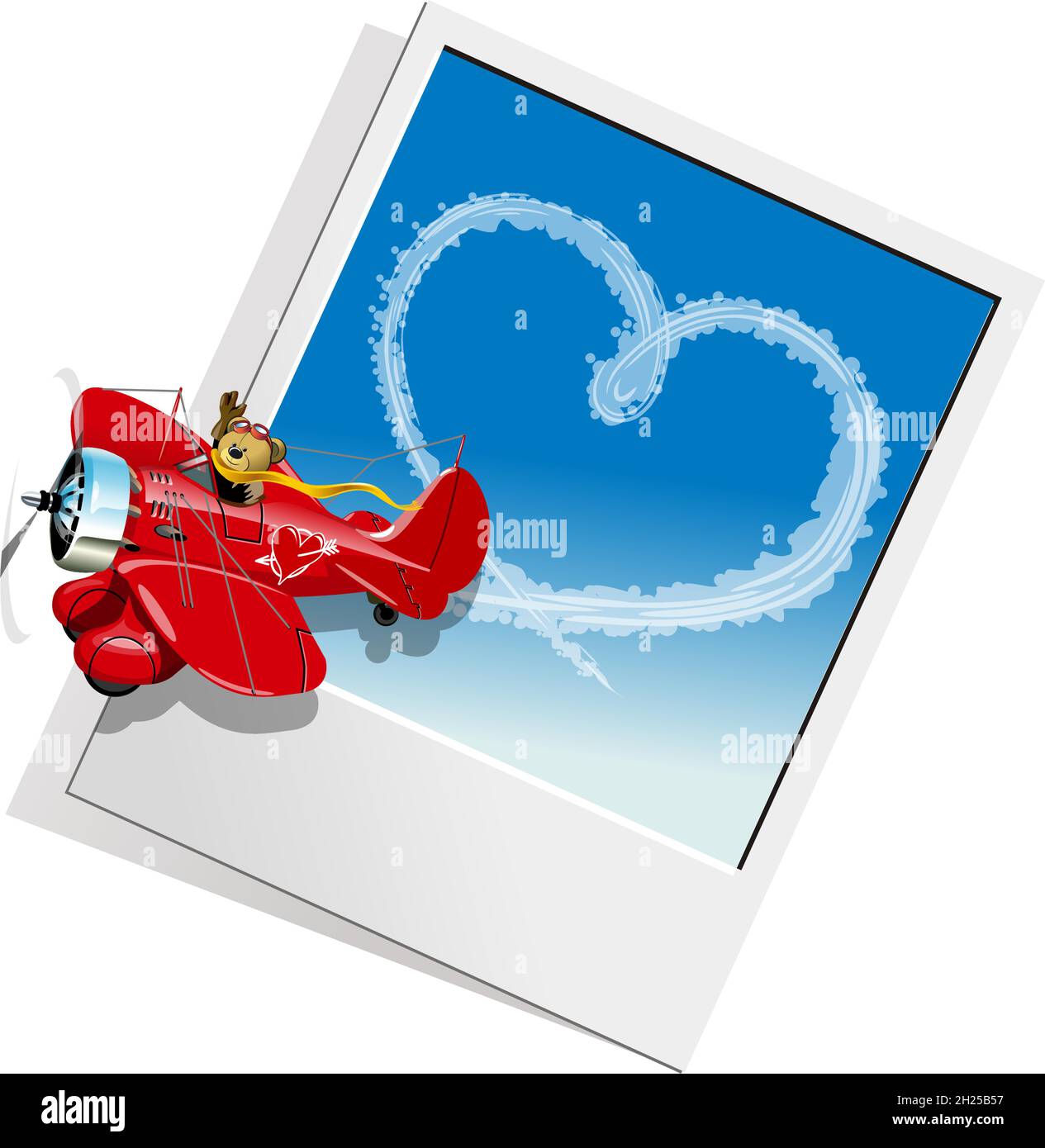 Cartoon retro airplane sending love message. Available EPS-10 vector ...