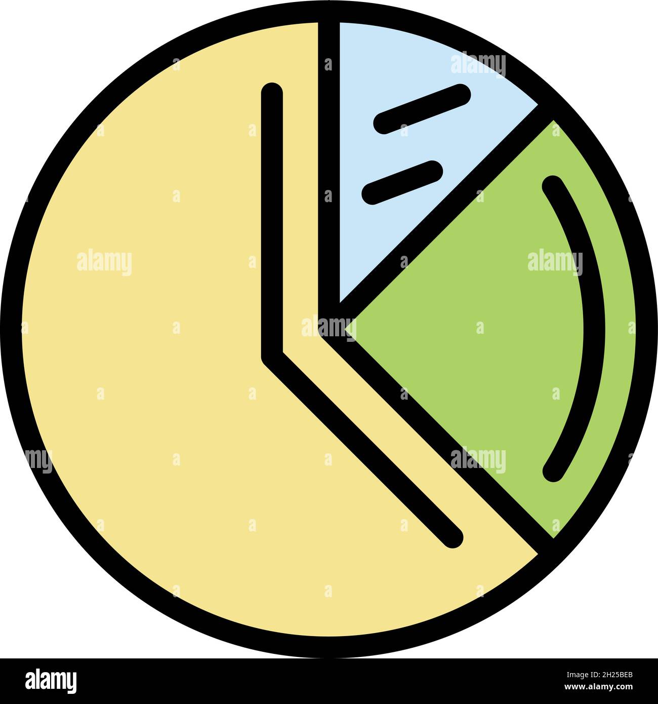 Pie chart icon. Outline pie chart vector icon color flat isolated Stock ...