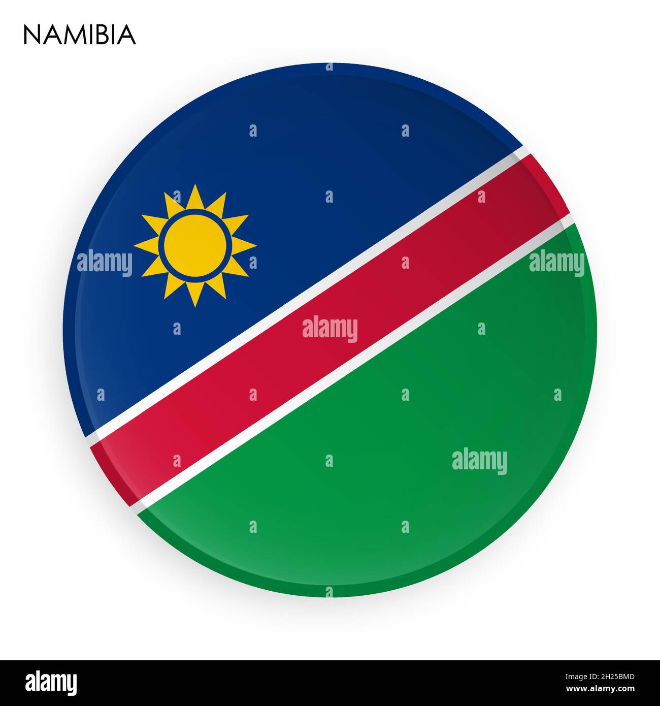NAMIBIA flag icon in modern neomorphism style. Button for mobile ...