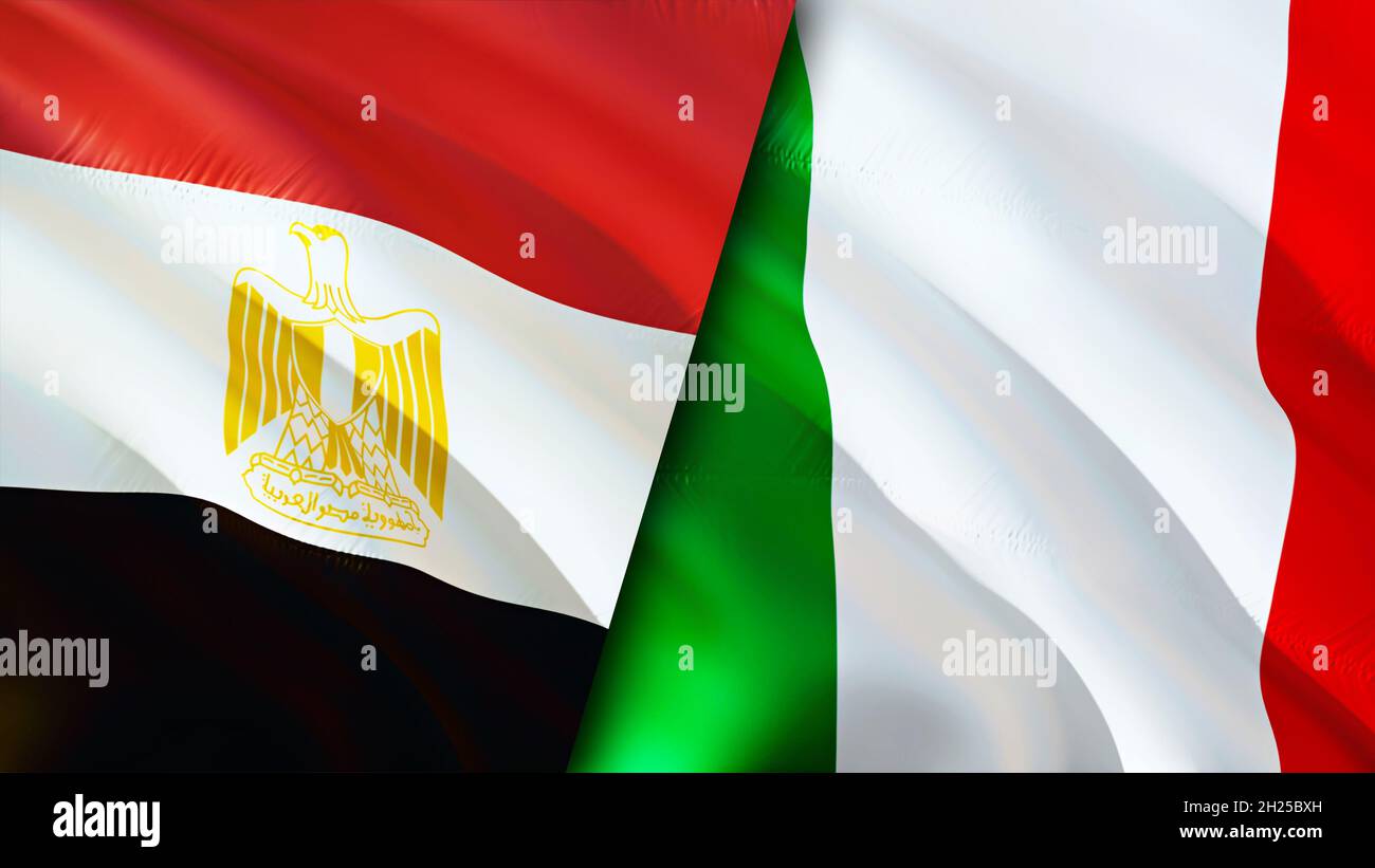 Egypt and Italy flags. 3D Waving flag design. Italy Egypt flag, picture ...