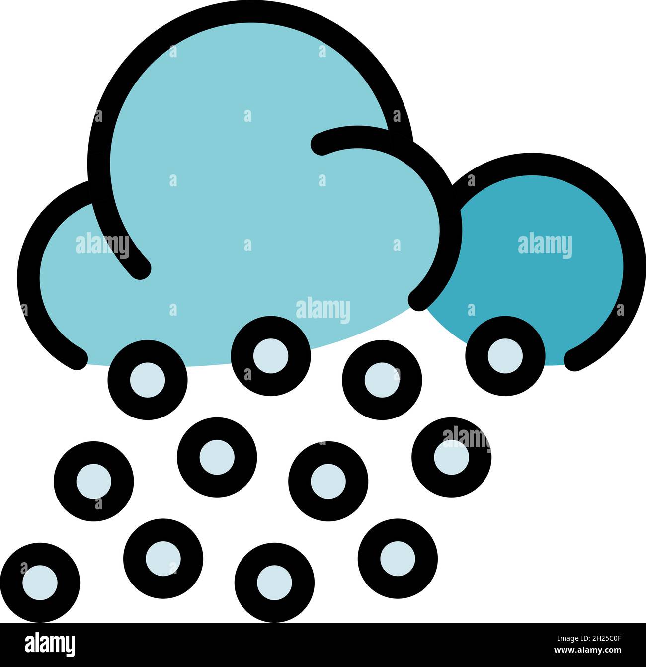 Round ice cloud icon. Outline round ice cloud vector icon color flat ...