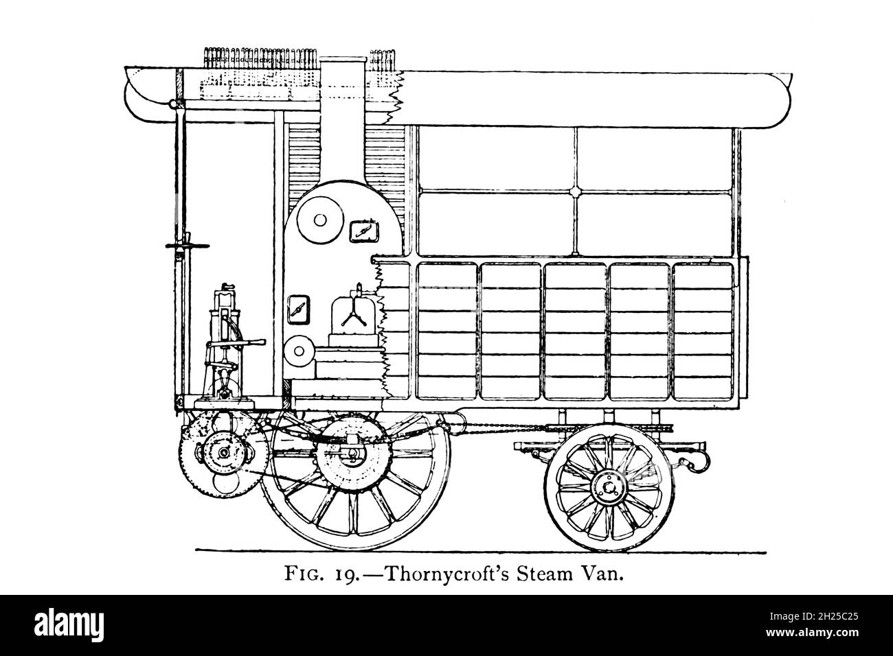 design of Thornycroft's Steam Van from the book ' Motor cars; or, Power ...