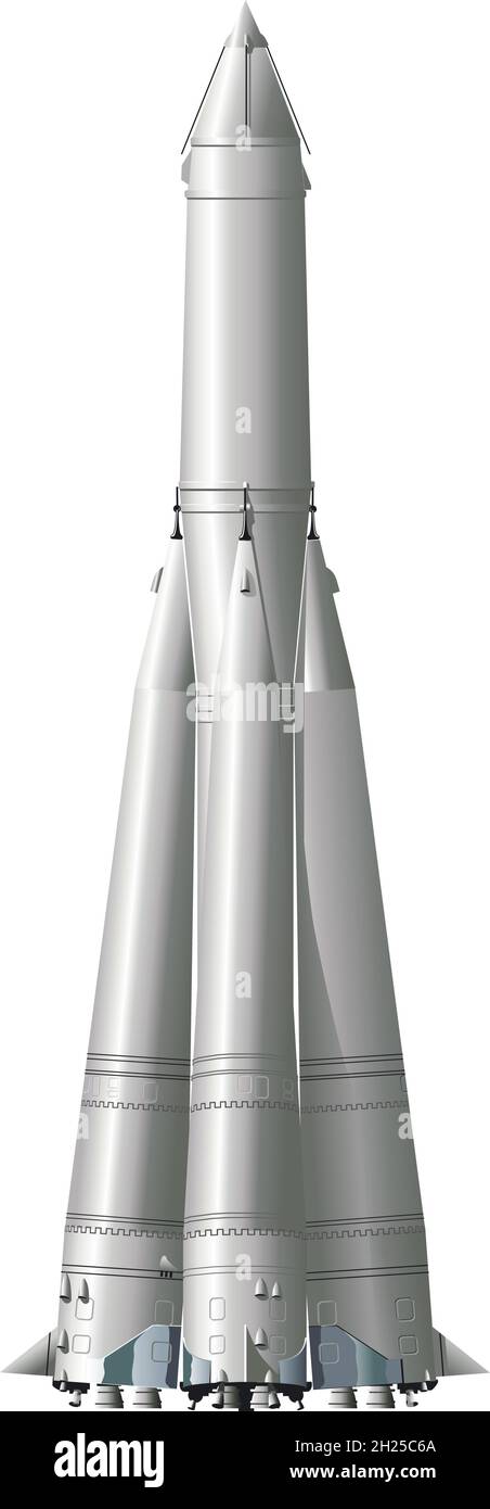 first space rocket with first satellite Available EPS-8 vector format ...