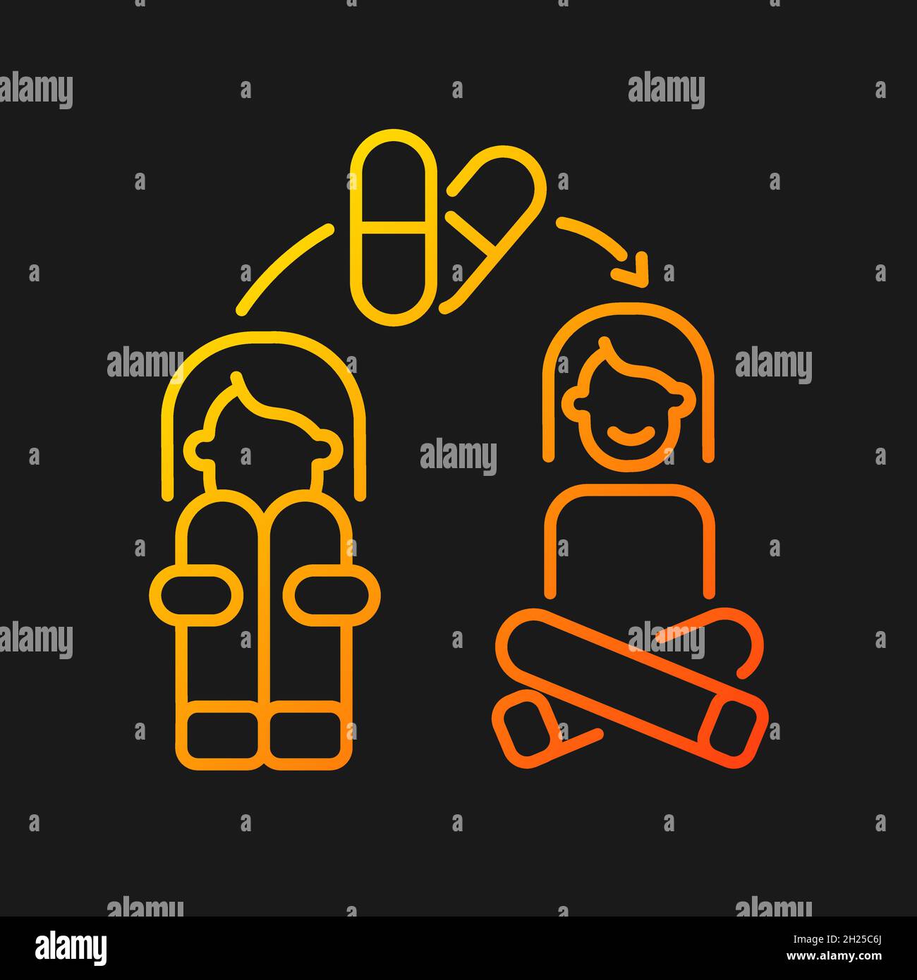 Medication for panic treatment gradient vector icon for dark theme Stock Vector Image & Art - Alamy