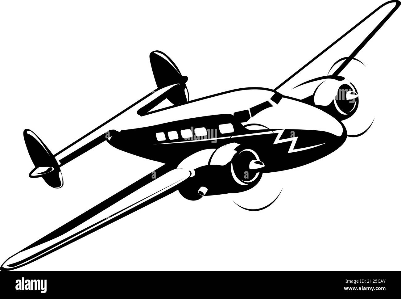 Cartoon retro airplane Super Electra. Available EPS-8 vector format ...