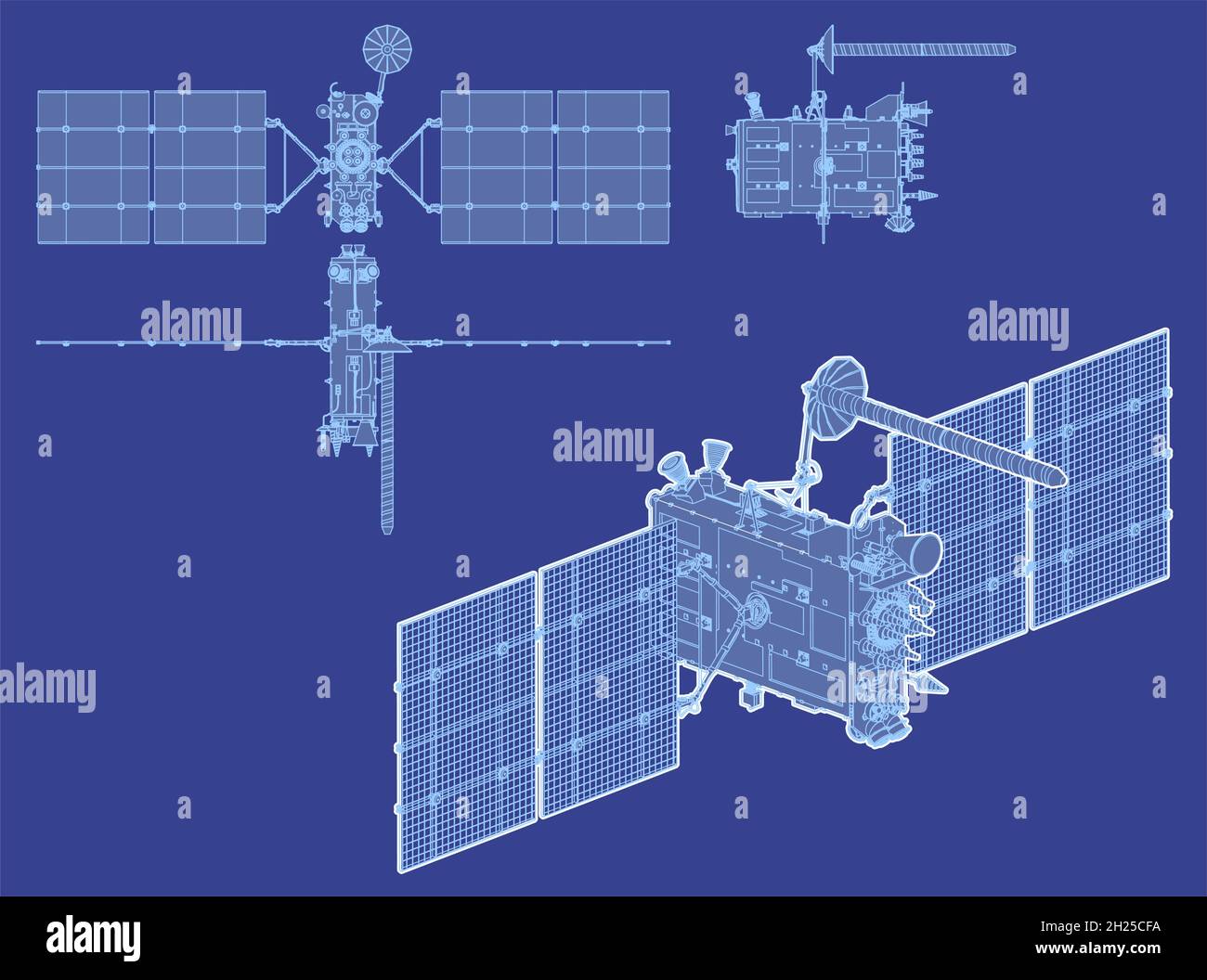 hi-detailed glonass satellite Available EPS-8 vector format separated ...