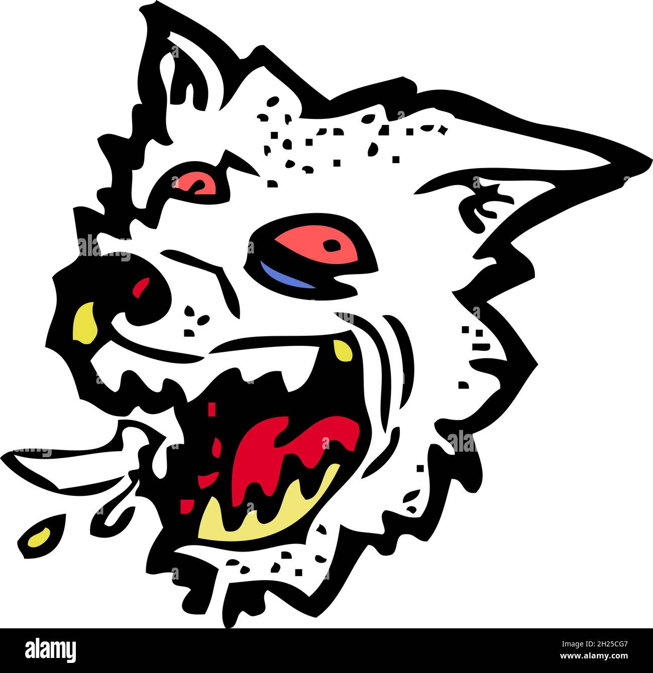 Mad dog wolf in cartoon tattoo style Stock Vector Image & Art - Alamy