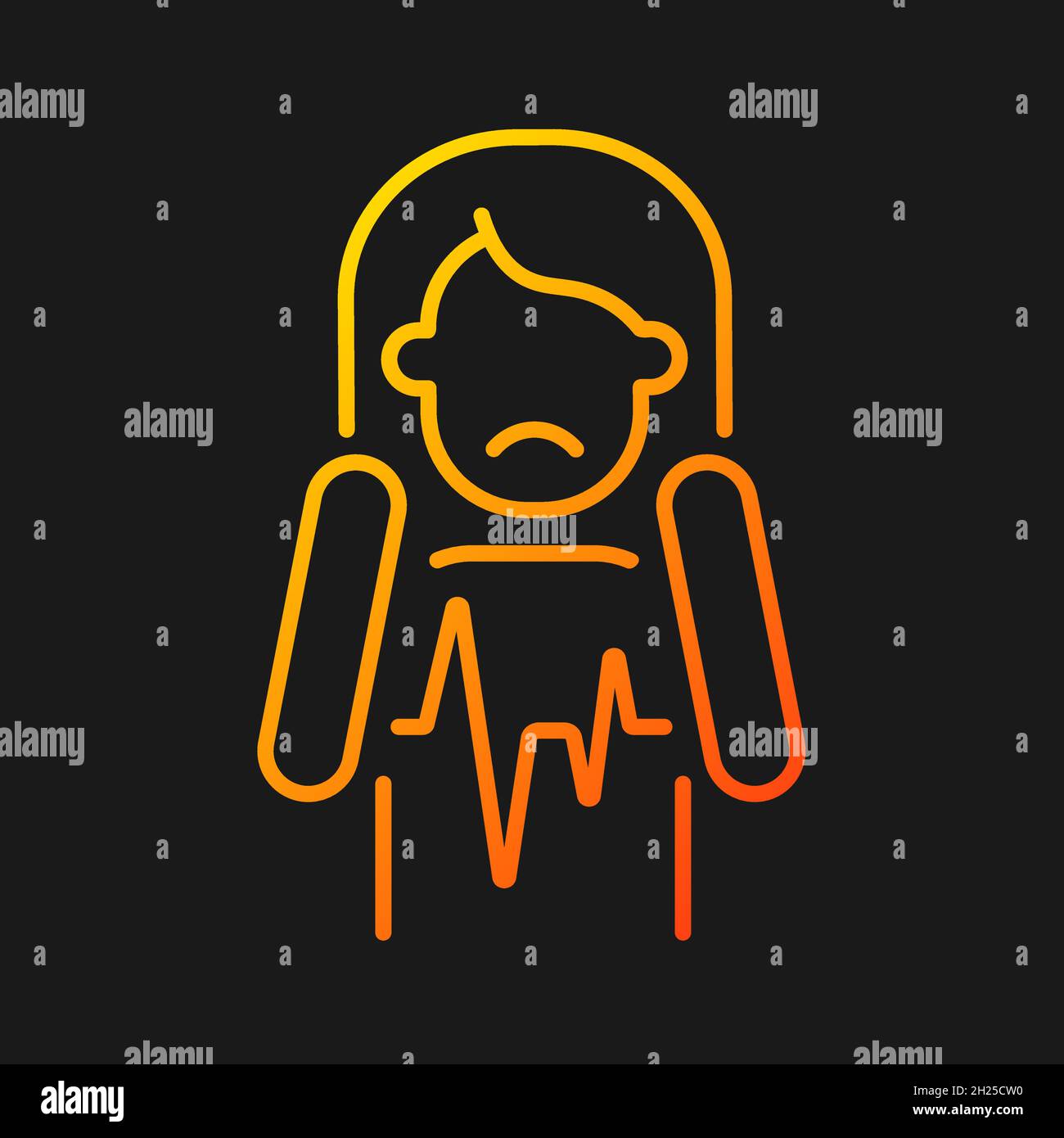 Heart palpitations gradient vector icon for dark theme Stock Vector ...