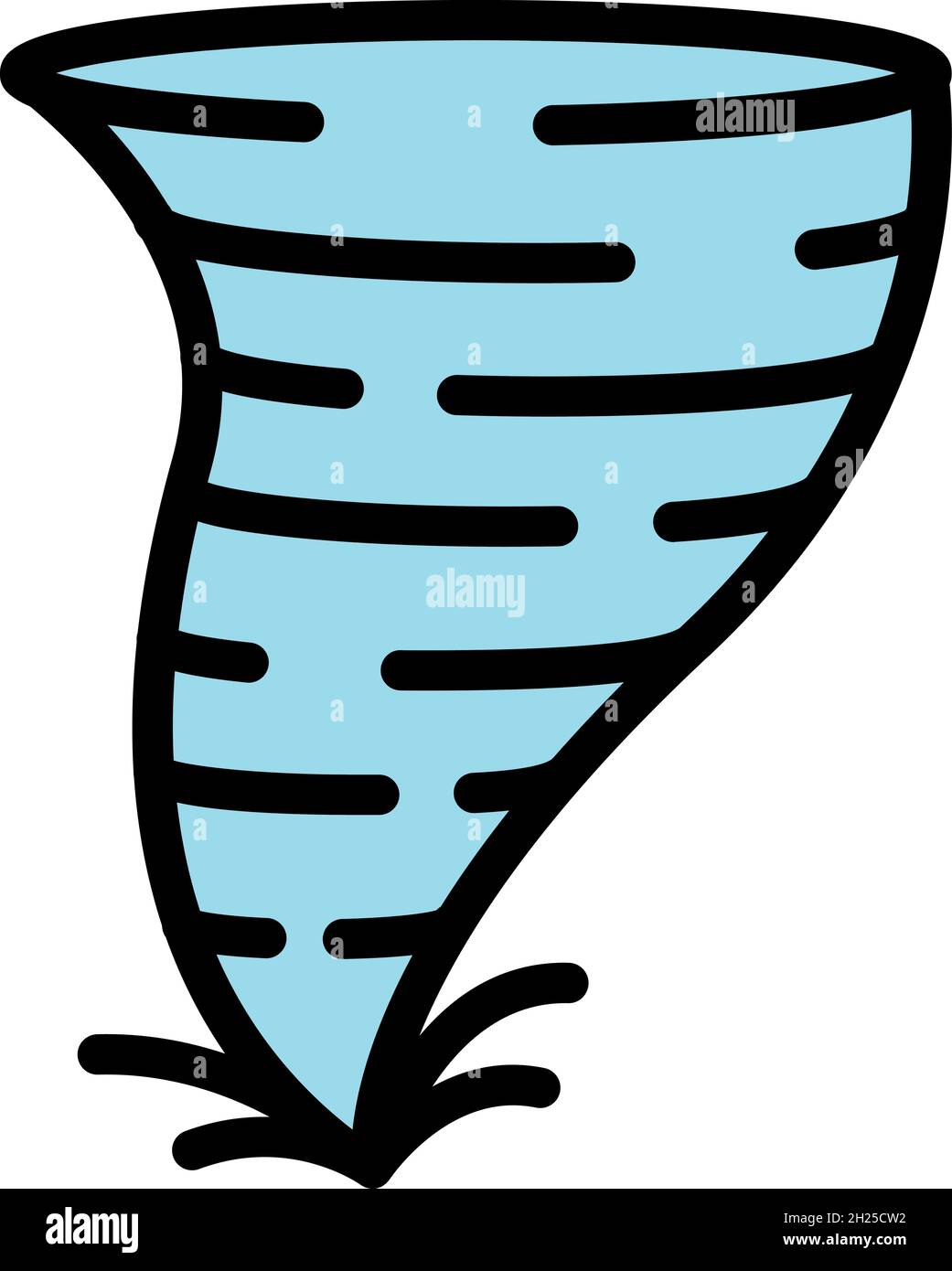 Climate tornado icon. Outline climate tornado vector icon color flat ...